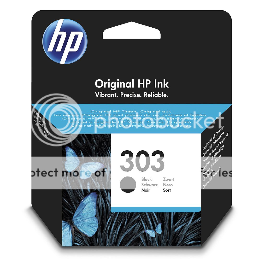 HP 303 Black Ink Cartridge Original for HP Envy Photo 6230 7130 7830 ...