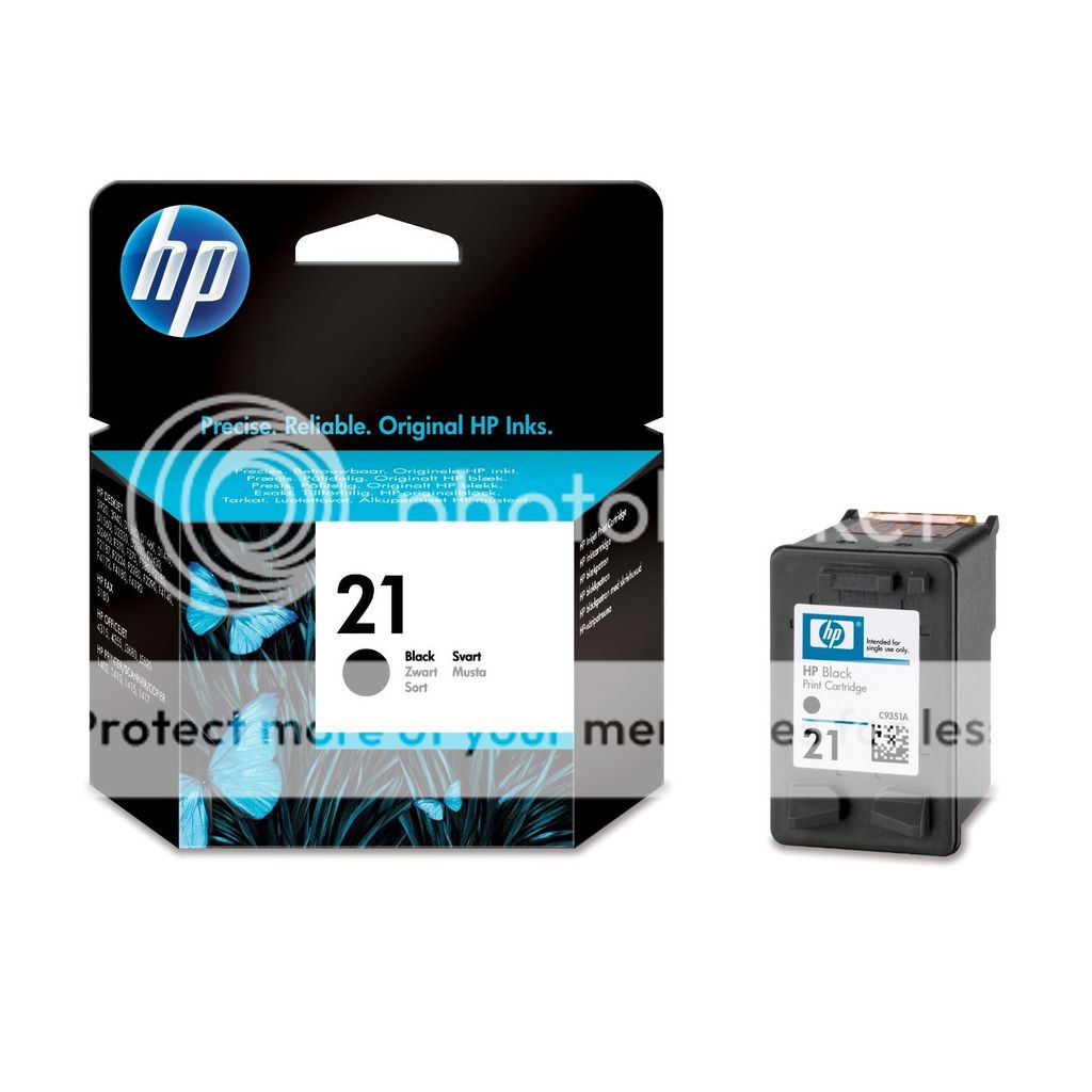 Genuine HP 21 Black Ink Cartridge Deskjet & Officejet F2180 F2224 4315 ...