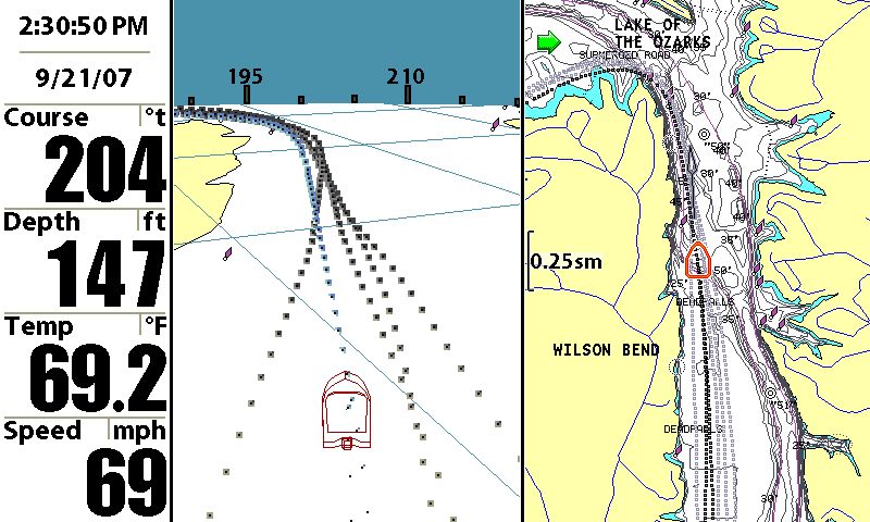 Humminbird GPS Mapping Screen Captures